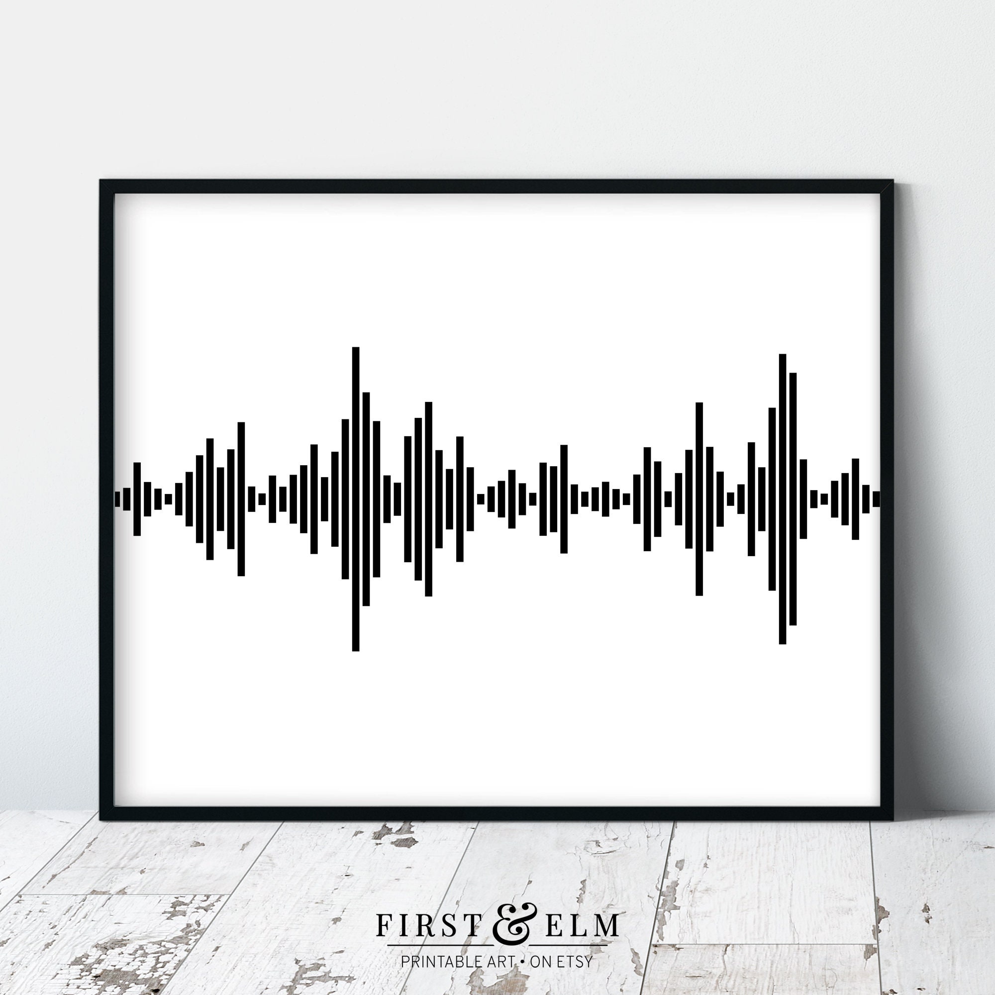 Sound Waves Poster Music Lover Décor Minimalist Black and - Etsy