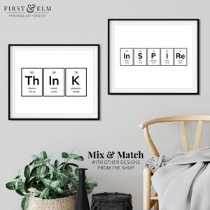 Think Poster, Periodic Table, Science Geek Print, Classroom Décor ...