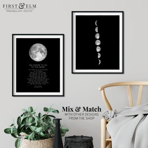 Phases of the Moon Printable Wall Art, Minimalist Poster, Outer Space ...