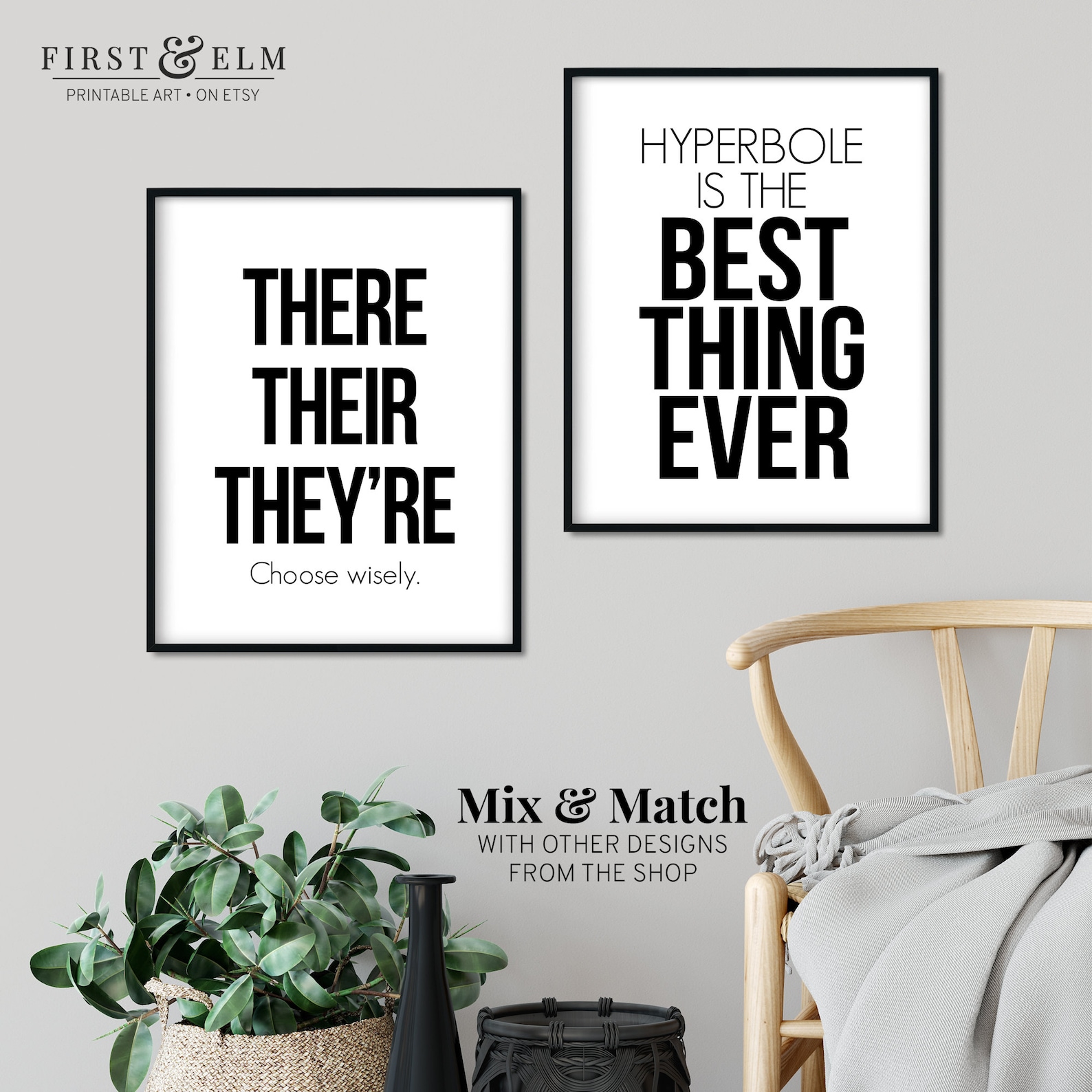 There Their Theyre Funny Classroom Art Grammar Geek Print | Etsy