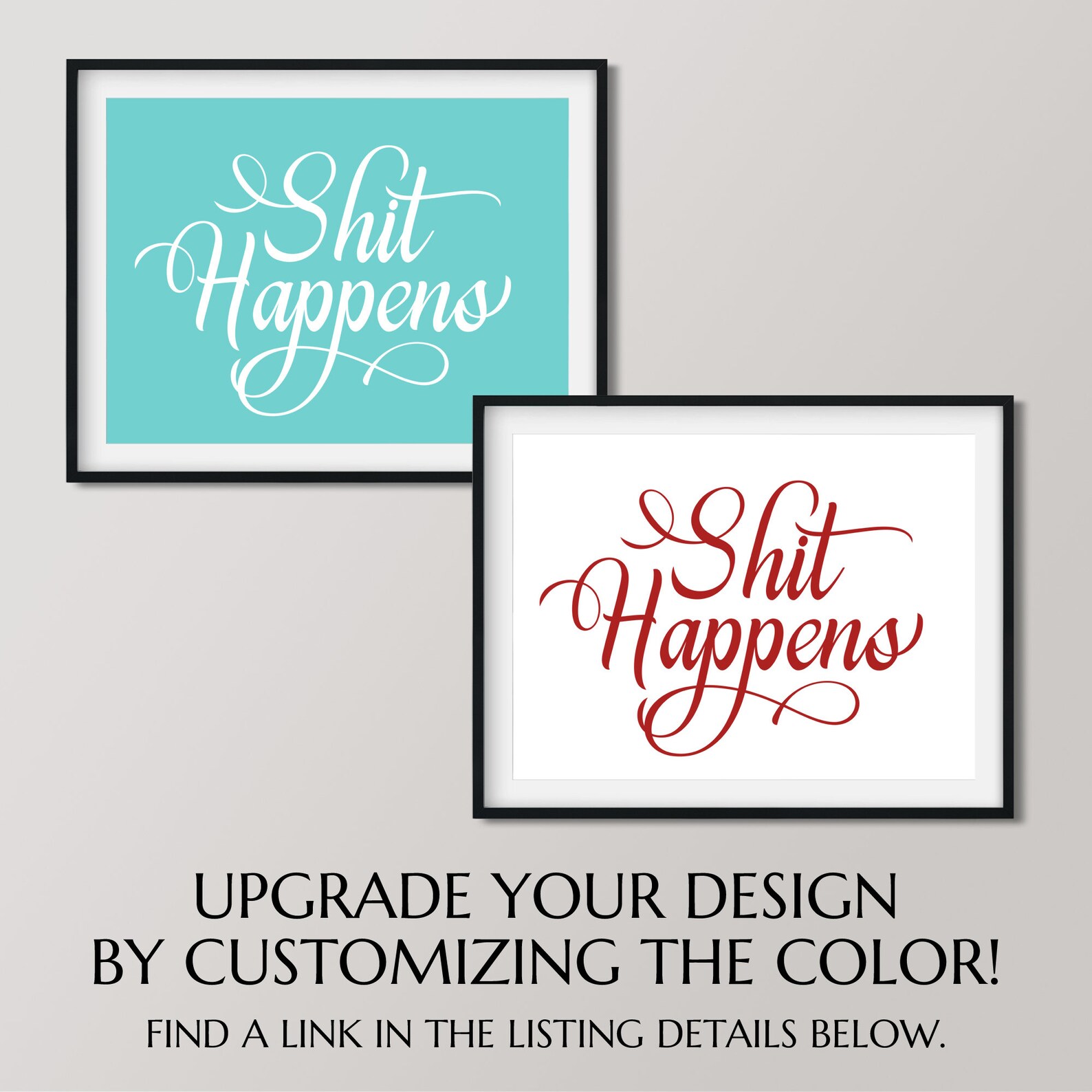 Shit Happens Poster Funny Home Décor Dark Humor Design - Etsy UK