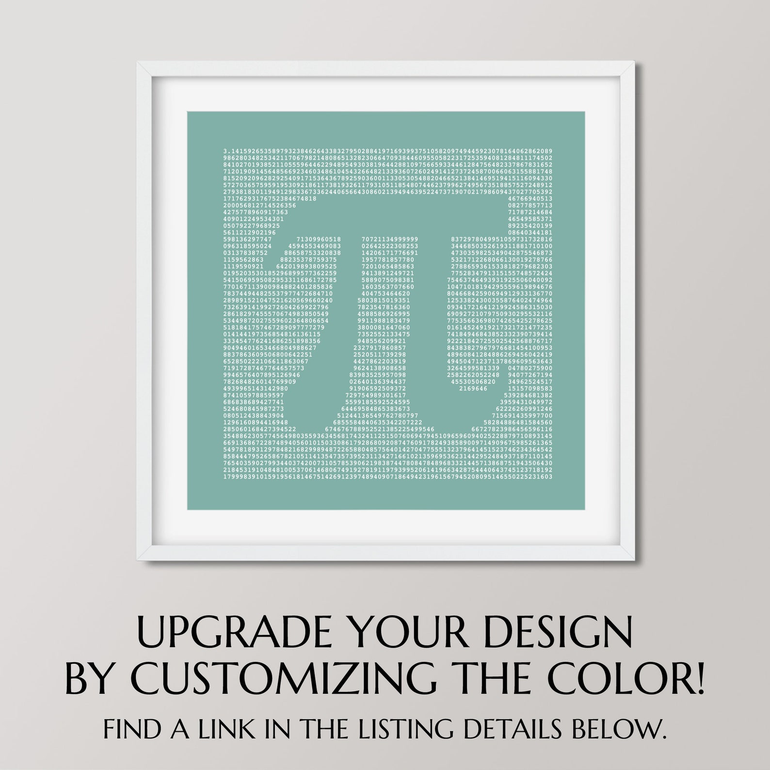 Pi Digits Poster Math Geek Décor Classroom Wall Art Teacher | Etsy