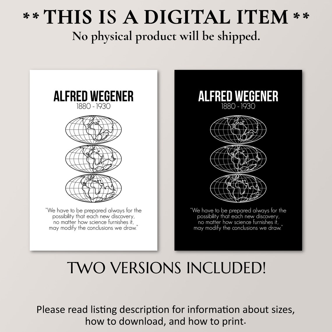 Alfred Wegener Print Famous Scientists Gift for Geologist - Etsy