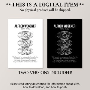 Alfred Wegener Print, Famous Scientists, Gift for Geologist, Nerdy Home ...