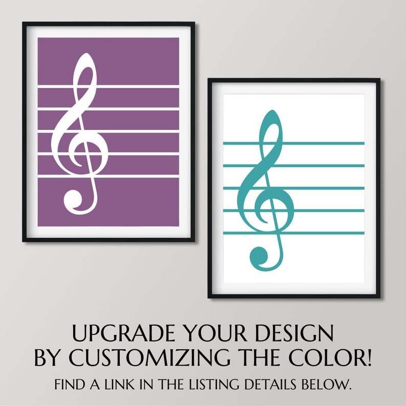 Unique Music Lover Wall Art, Treble Clef and Staff Lines, Music ...