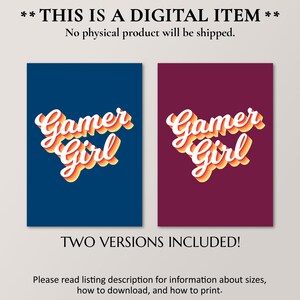 Gamer Girl Poster Colorful Gaming Wall Art Game Room Decor - Etsy