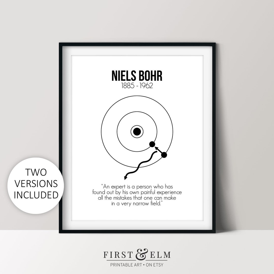 Niels Bohr Poster, Famous Scientist, Teacher Gift Ideas, Printable ...