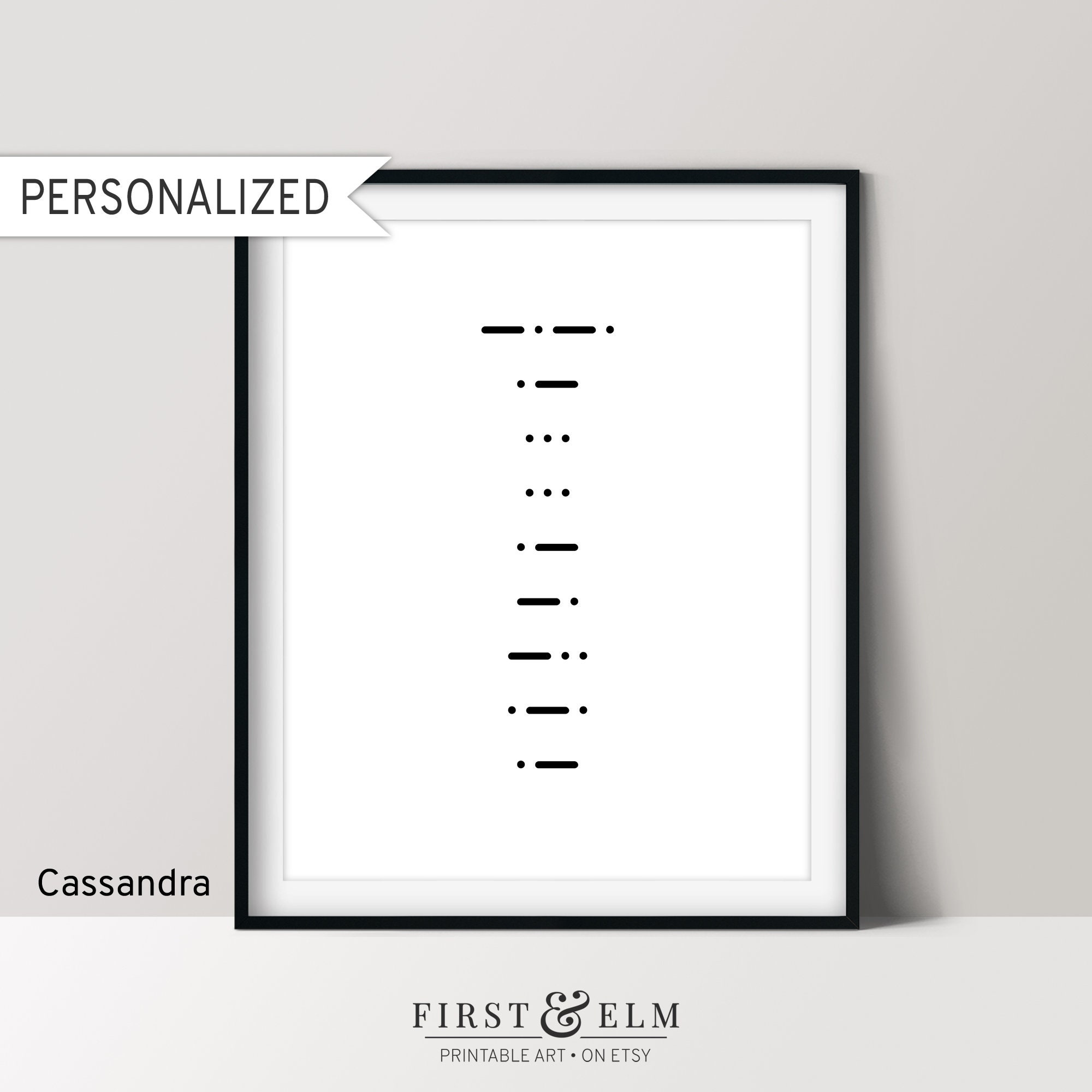 Personalized Name Sign, Morse Code Poster, Minimalist Design, Printable ...