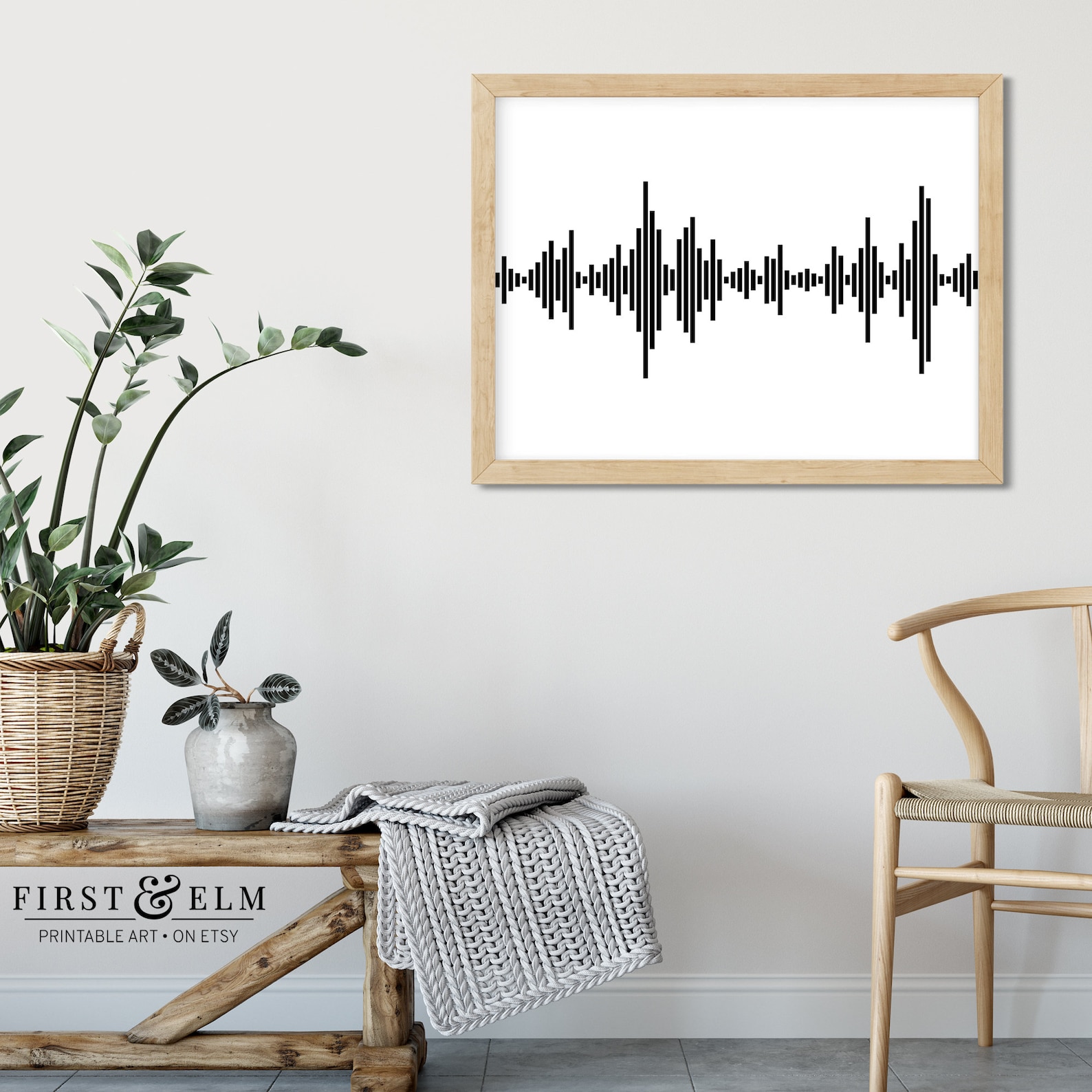 Sound Waves Poster, Music Lover Décor, Minimalist Black and White Art ...