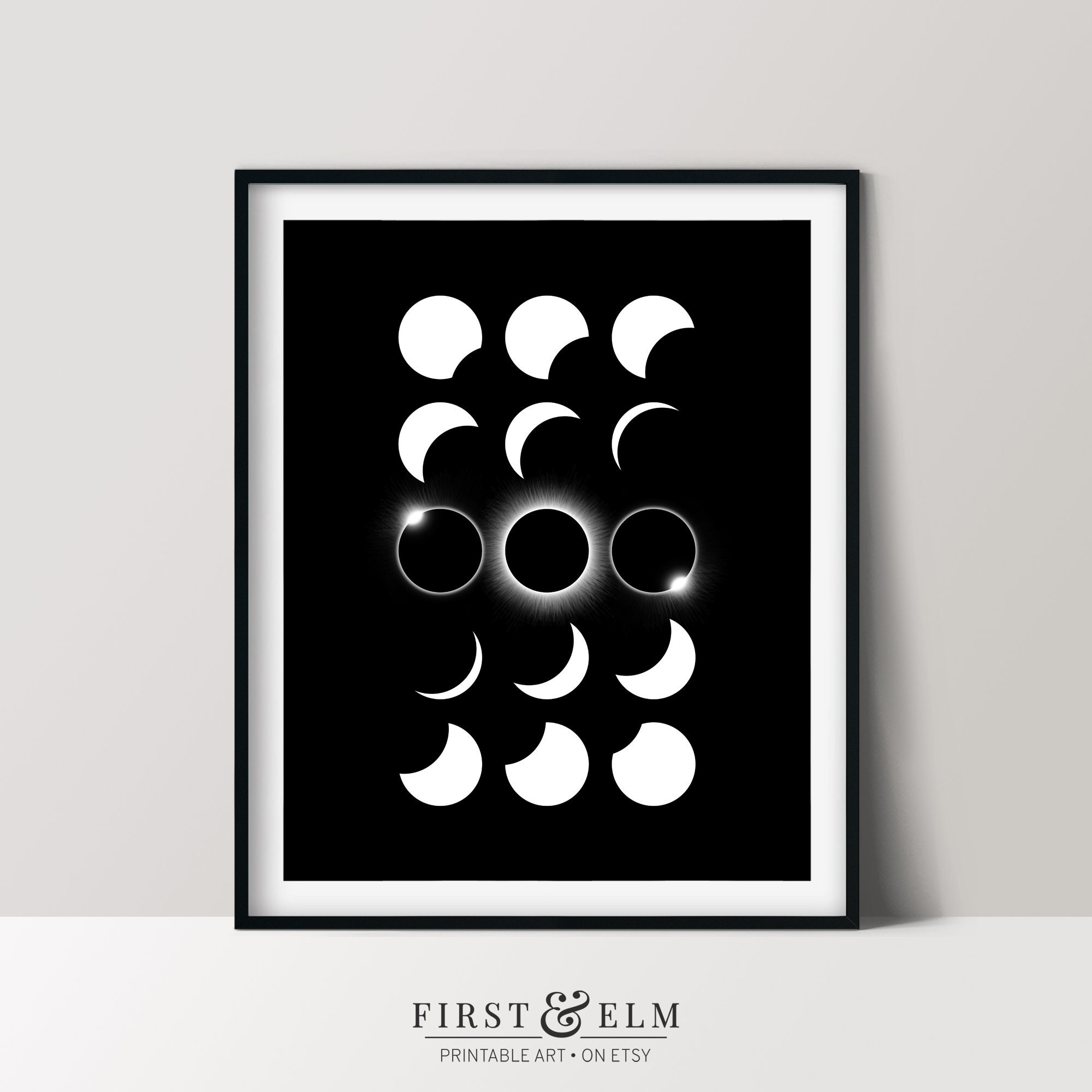 Solar Eclipse Print Outer Space Wall Art Minimalist Poster - Etsy