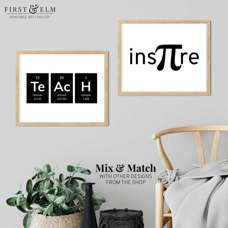 Inspire Pi Poster, Math Teacher Gifts, Instant Download, Math Geek ...