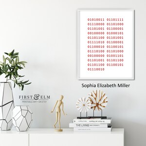 Binary Code Poster Customized With Name, Computer Geek Gifts ...