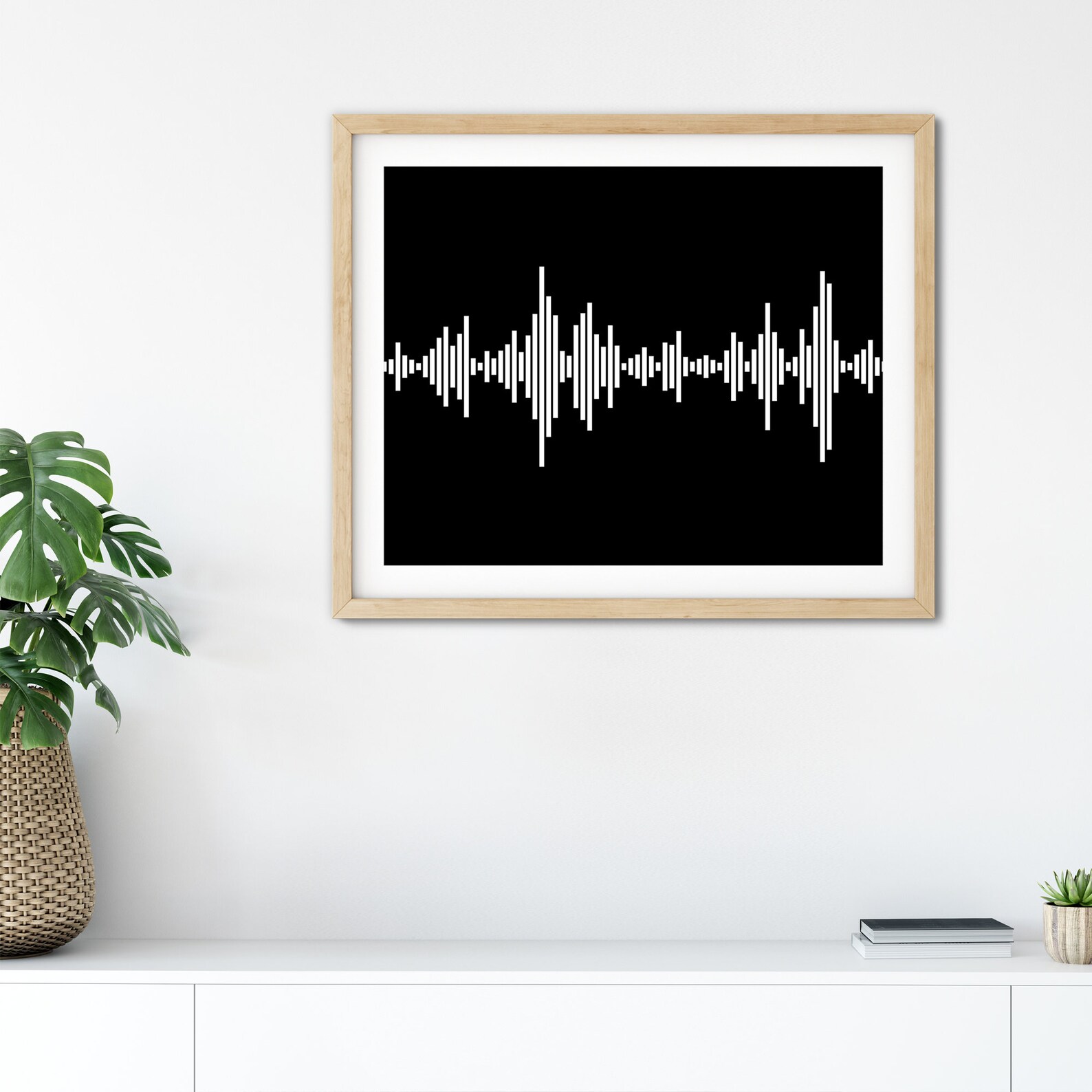 Sound Waves Poster, Music Lover Décor, Minimalist Black and White Art ...