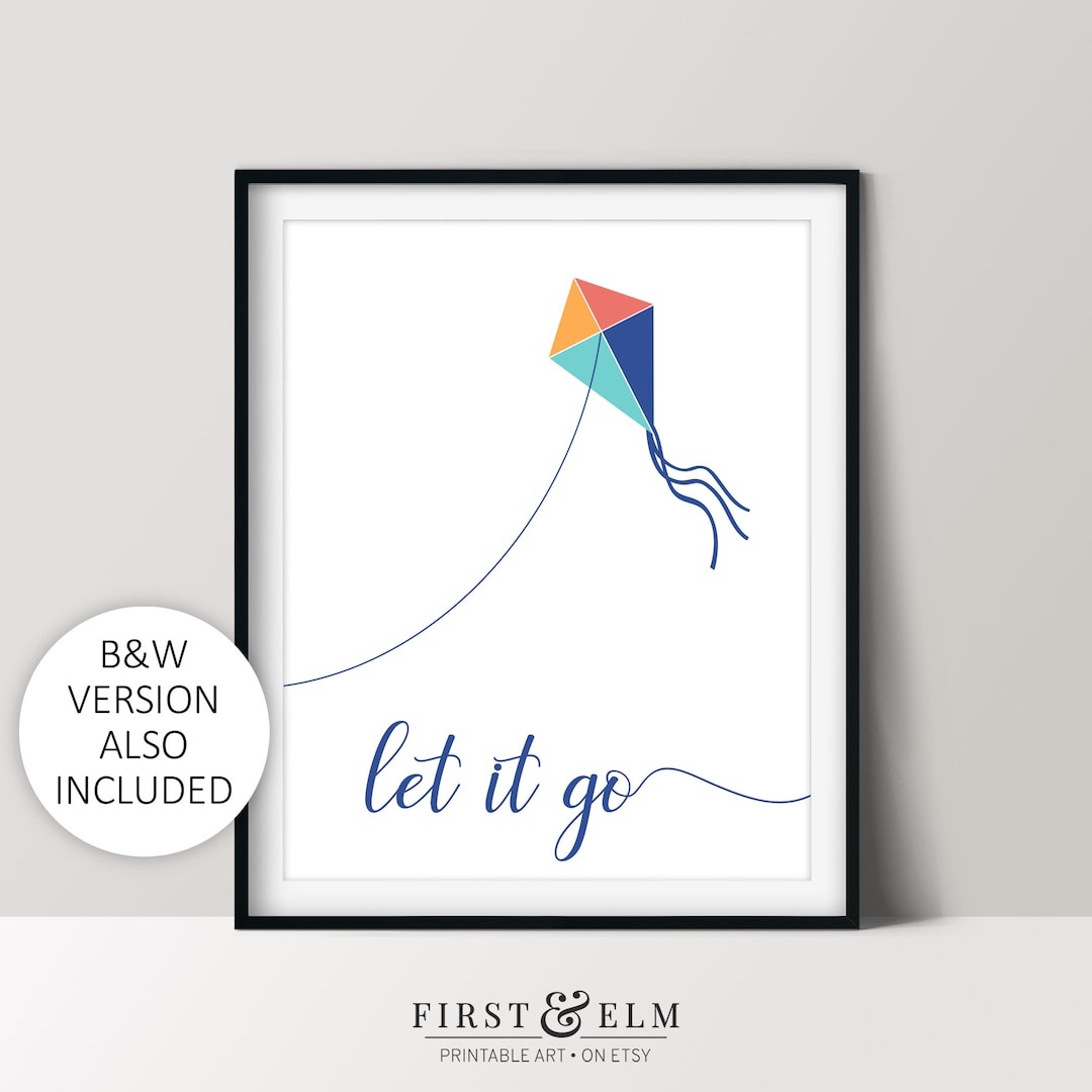 Let It Go, Inspiring Art Print, Self-care Sayings, Minimalist Design ...
