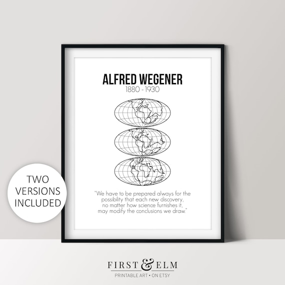 Alfred Wegener Print Famous Scientists Gift for Geologist - Etsy