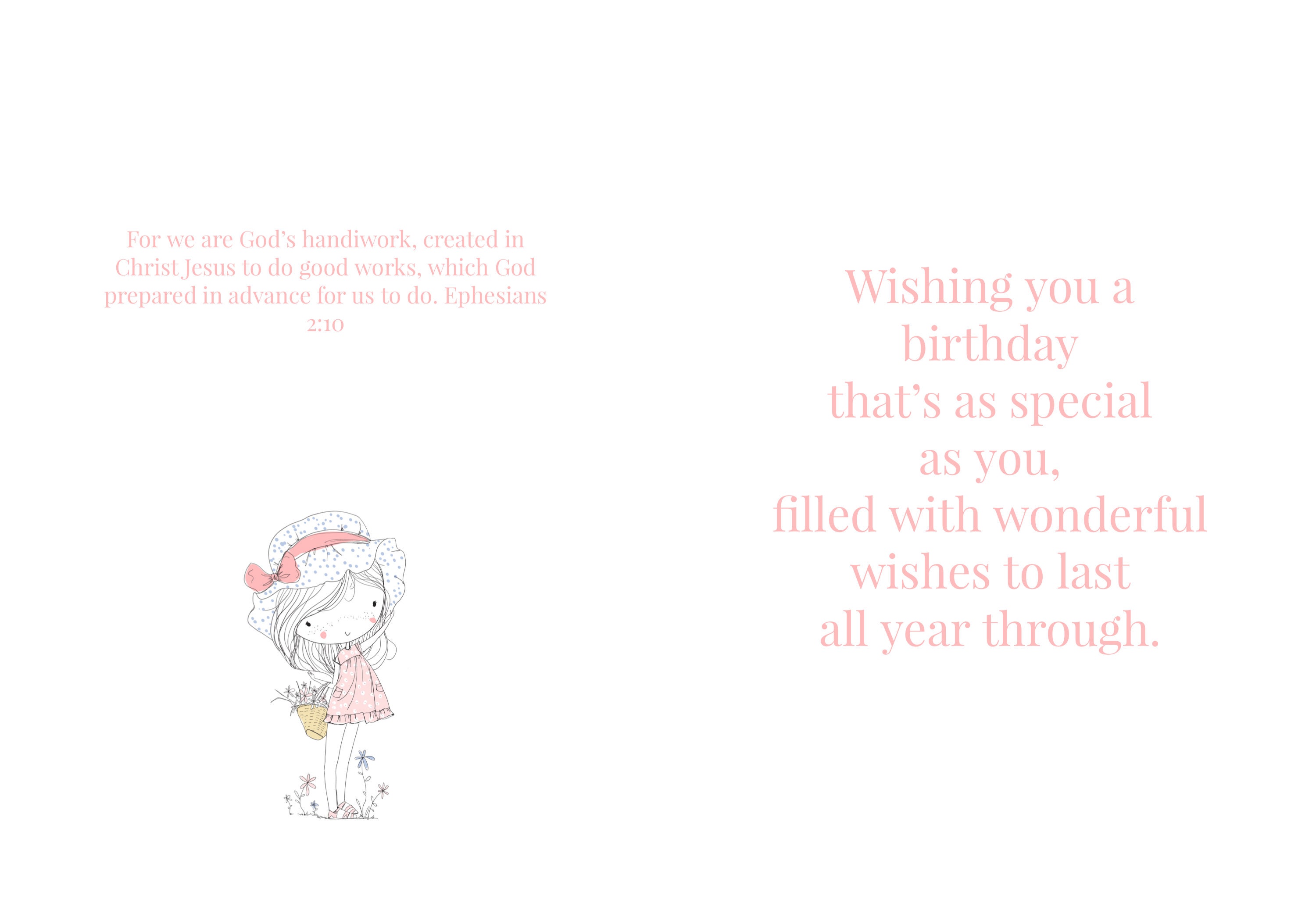 Happy Birthday Birthday Card Greeting Card Cute Girl Girl | Etsy