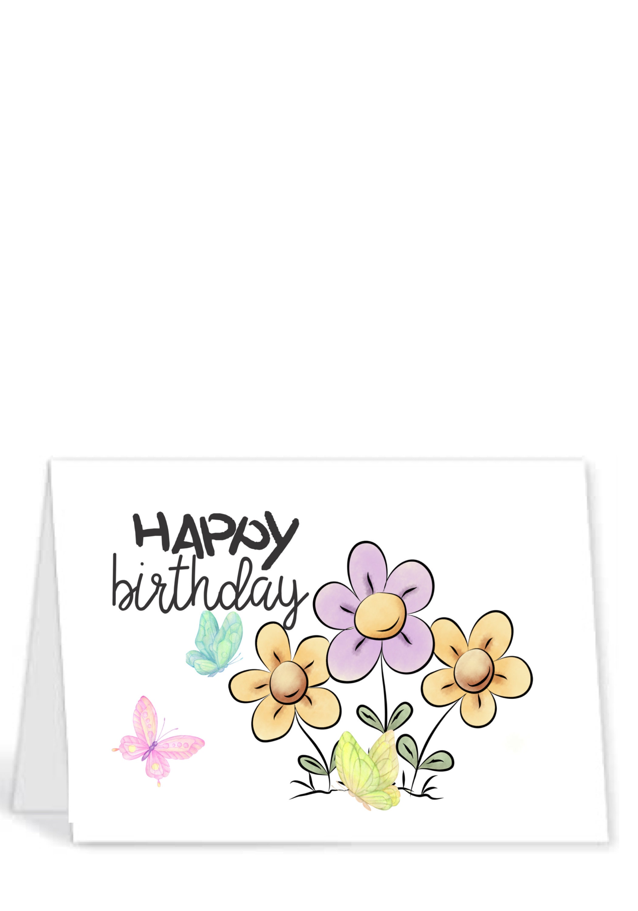 5x7 Birthday Card, Happy Birthday, Birthday, Happy Thoughts, Flowers ...
