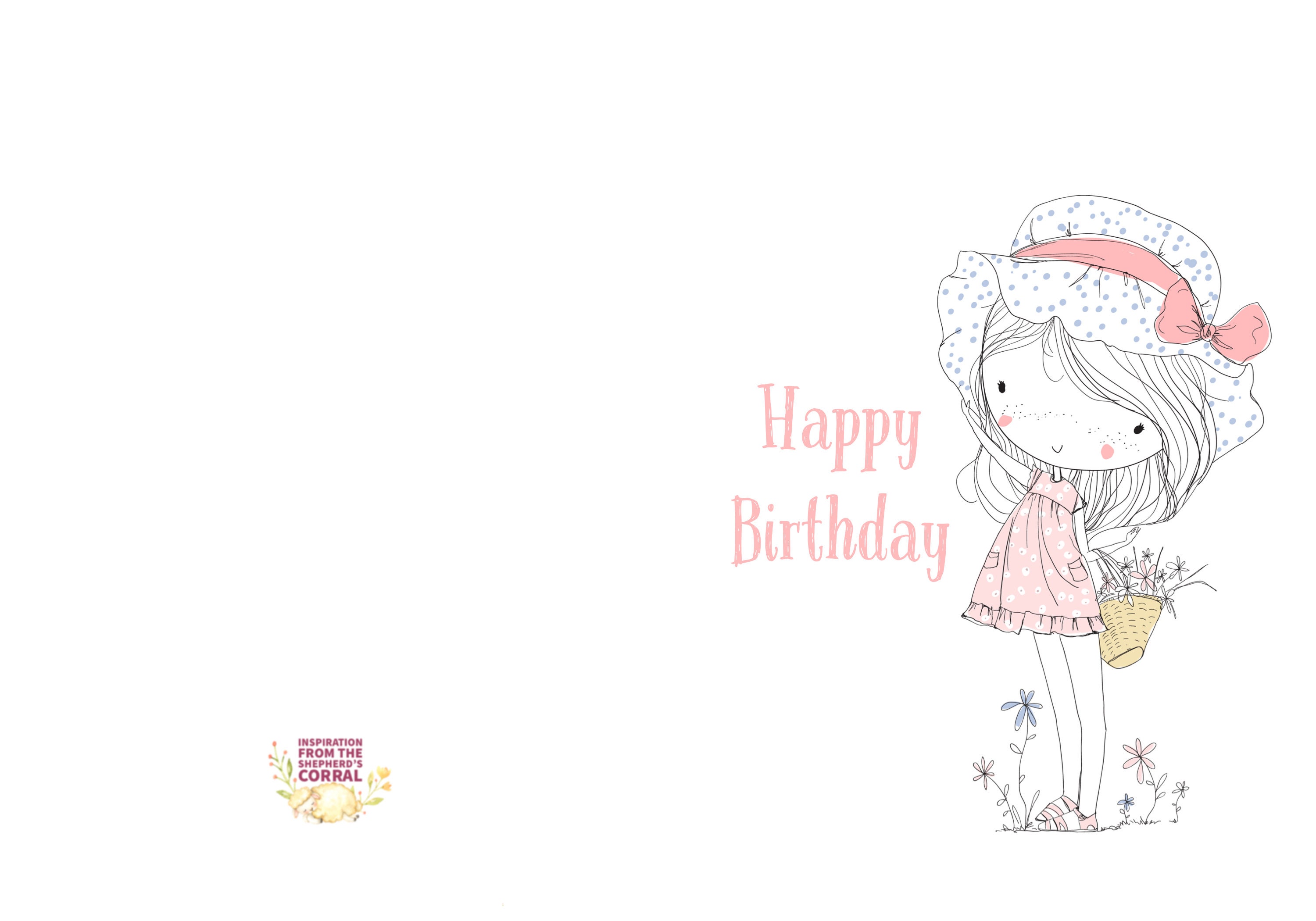 Happy Birthday Birthday Card Greeting Card Cute Girl Girl - Etsy