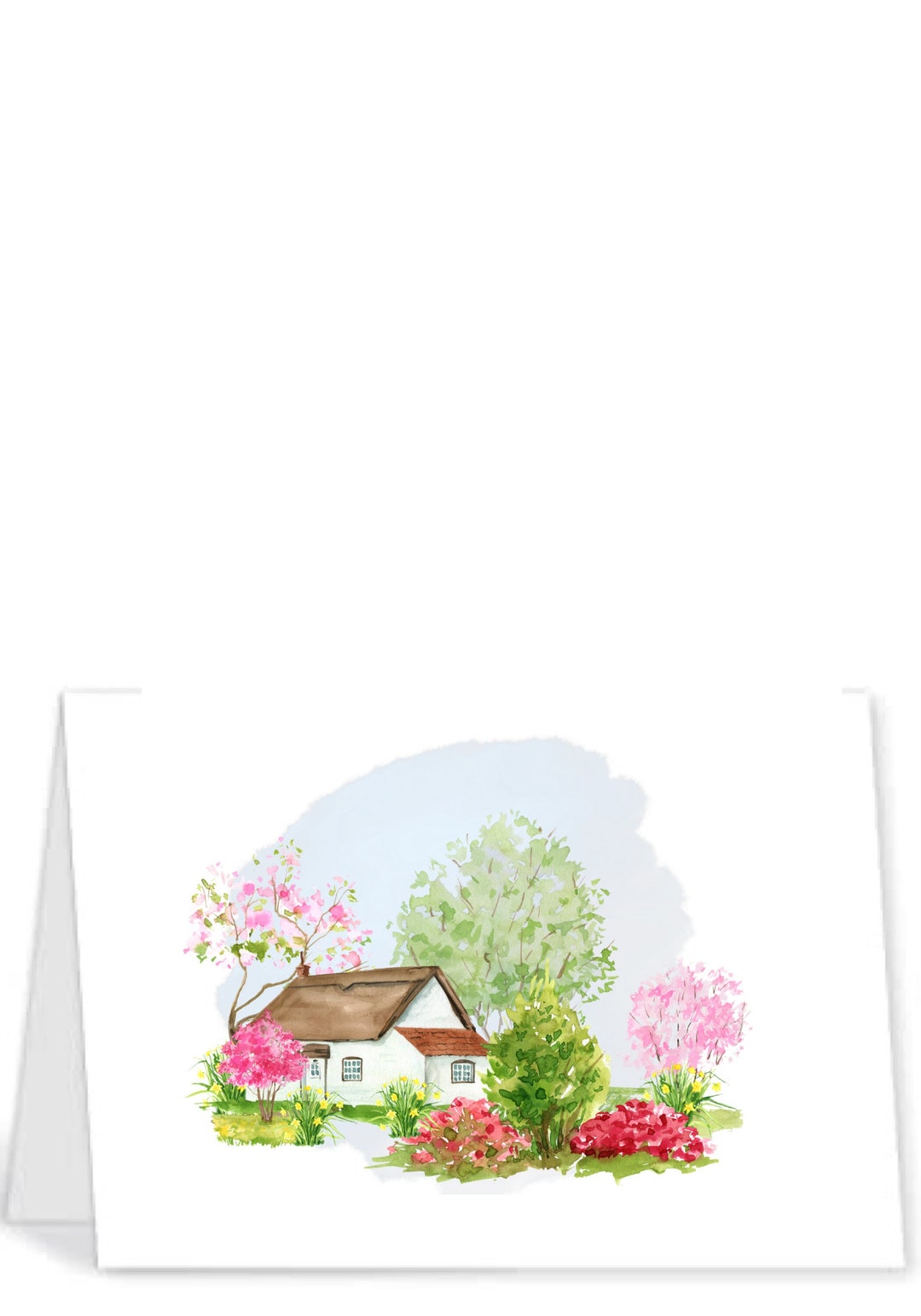 Blank Note Card, Note Card, Flowers, Instant Download, Digital Card ...