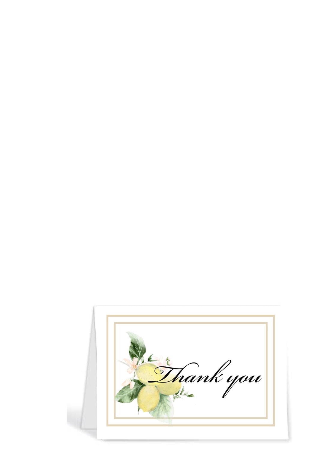 Thank You Card, Blank Note Card, Lemons, Lemon Blossom, Lemon ...