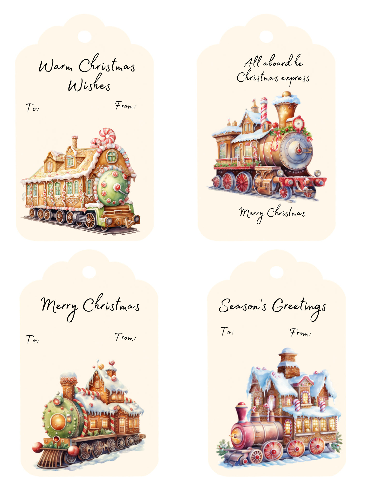 8 2x3 Scalloped Edge Christmas Gift Tags - Etsy