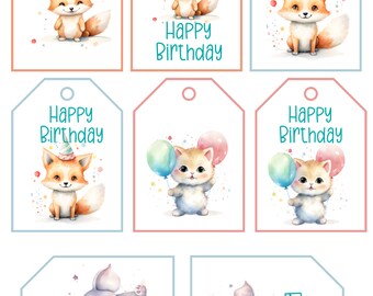 Gift Tags, Printable, Instant Download, 8 per Sheet 2.5x3.5 Size of ...