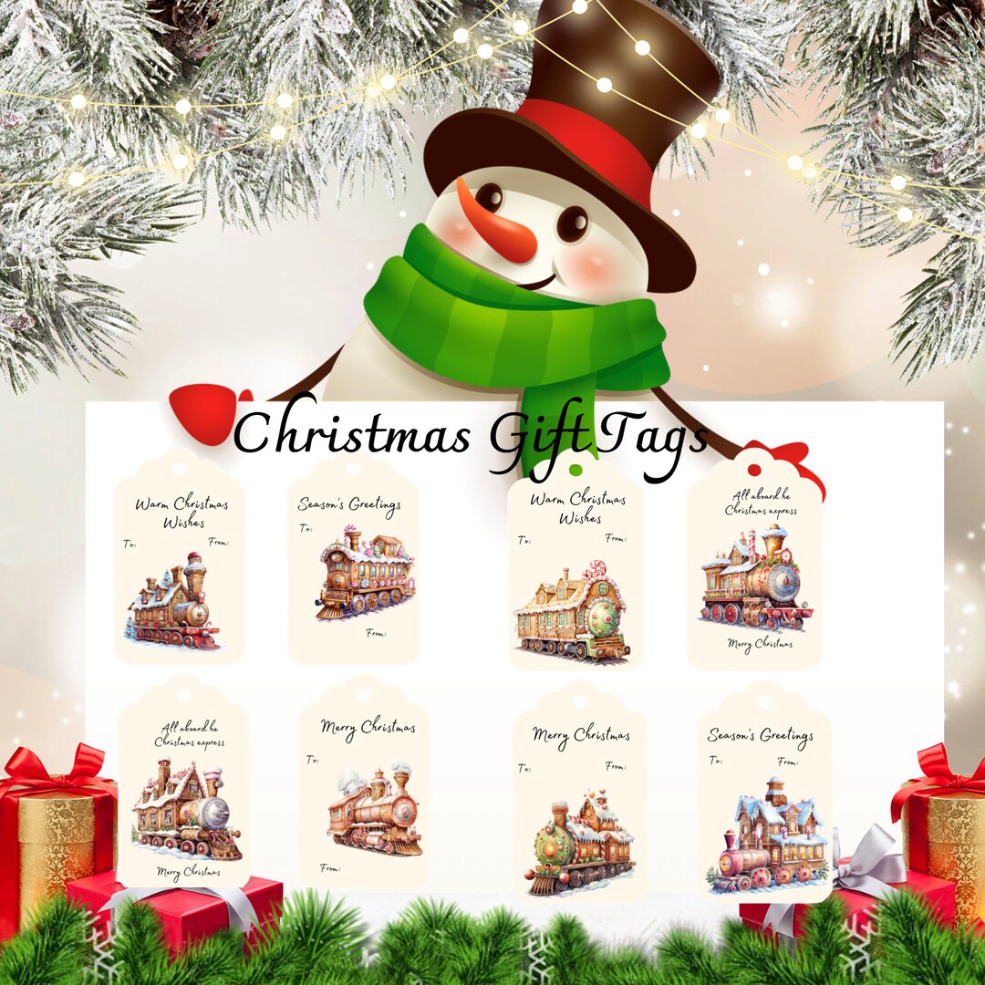 8 2x3 Scalloped Edge Christmas Gift Tags - Etsy