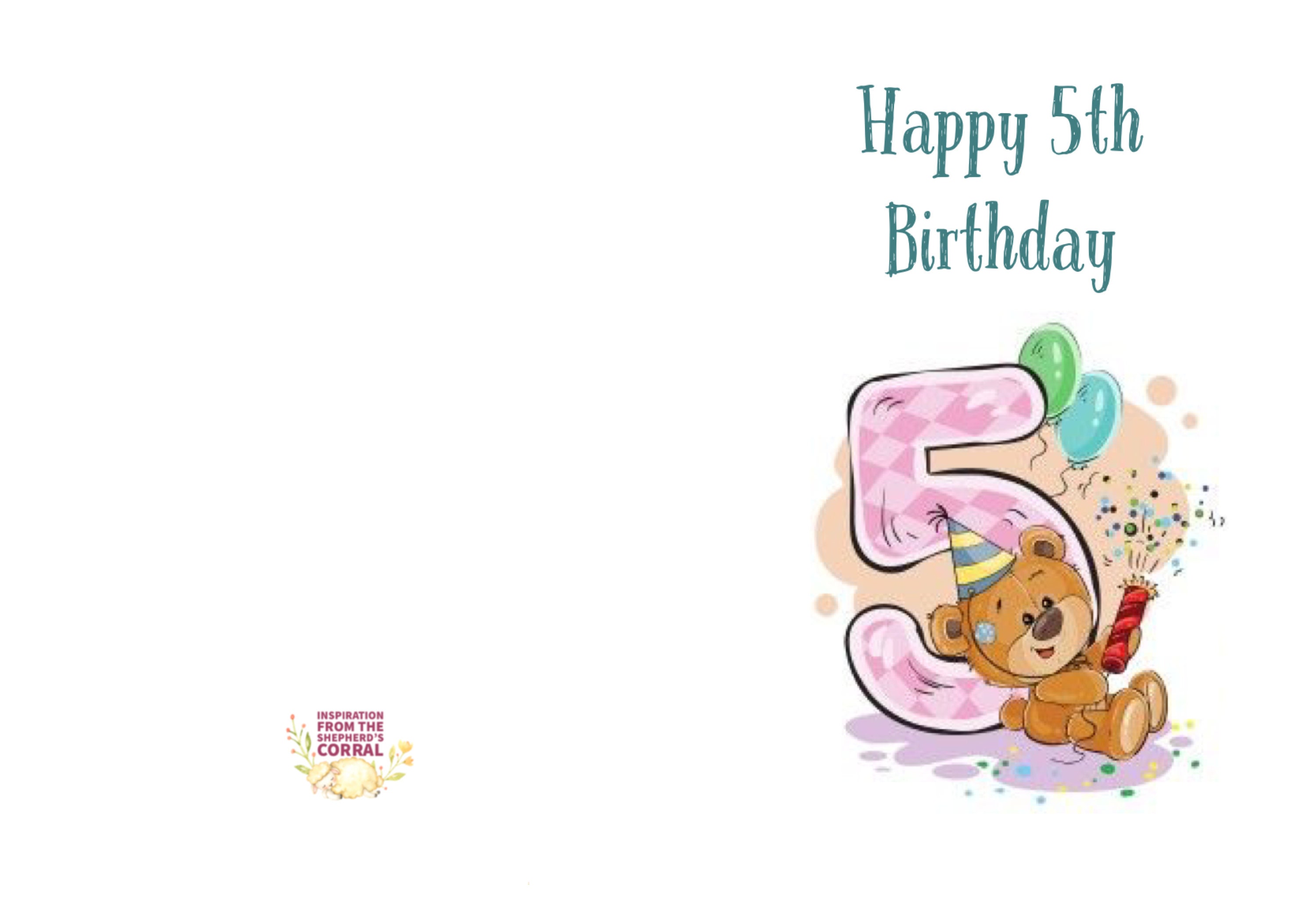 Happy Birthday, Happy Birthday Card, Birthday, 5th Birthday, Kids ...