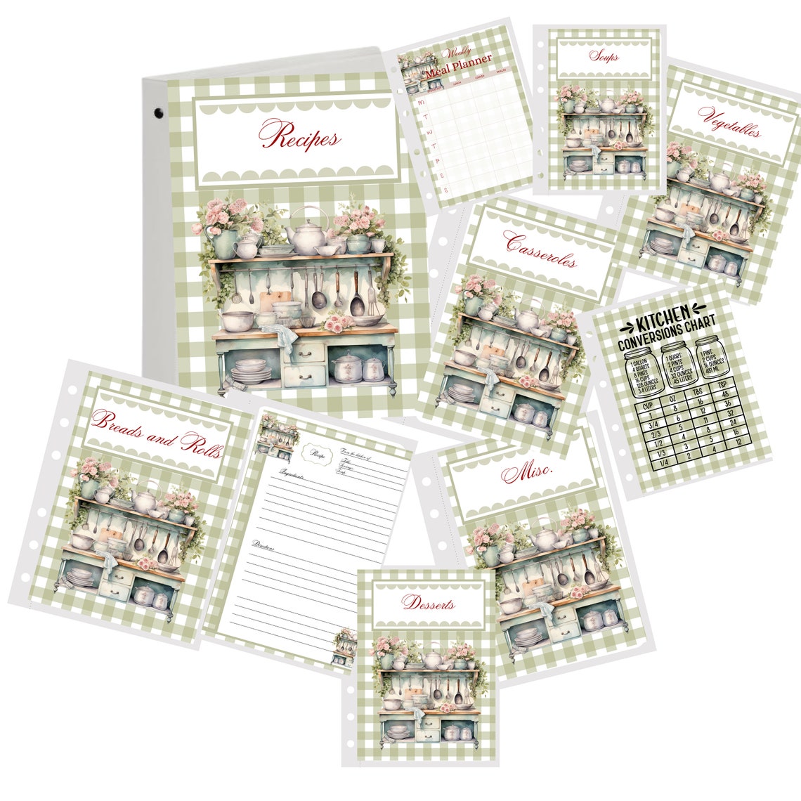 Recipe Book, Cookbook, Recipe Cards, Binder, Recipe Binder, Instant ...