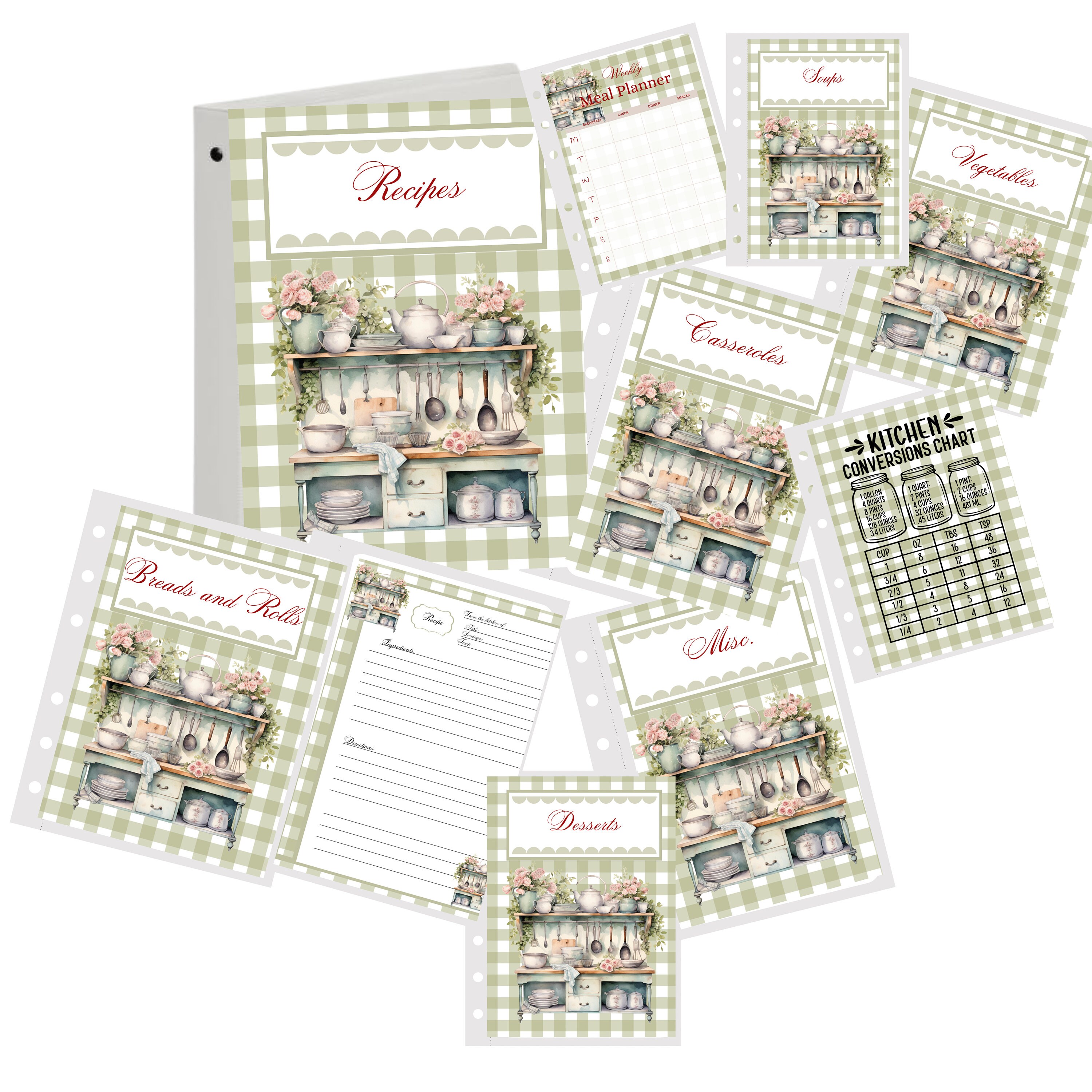 Recipe Book, Cookbook, Recipe Cards, Binder, Recipe Binder, Instant ...