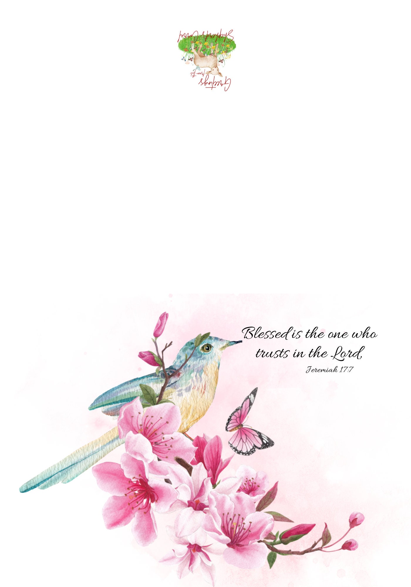 Blank Note Card, Bible Verse, Inspirational, Digital Download, Instant ...