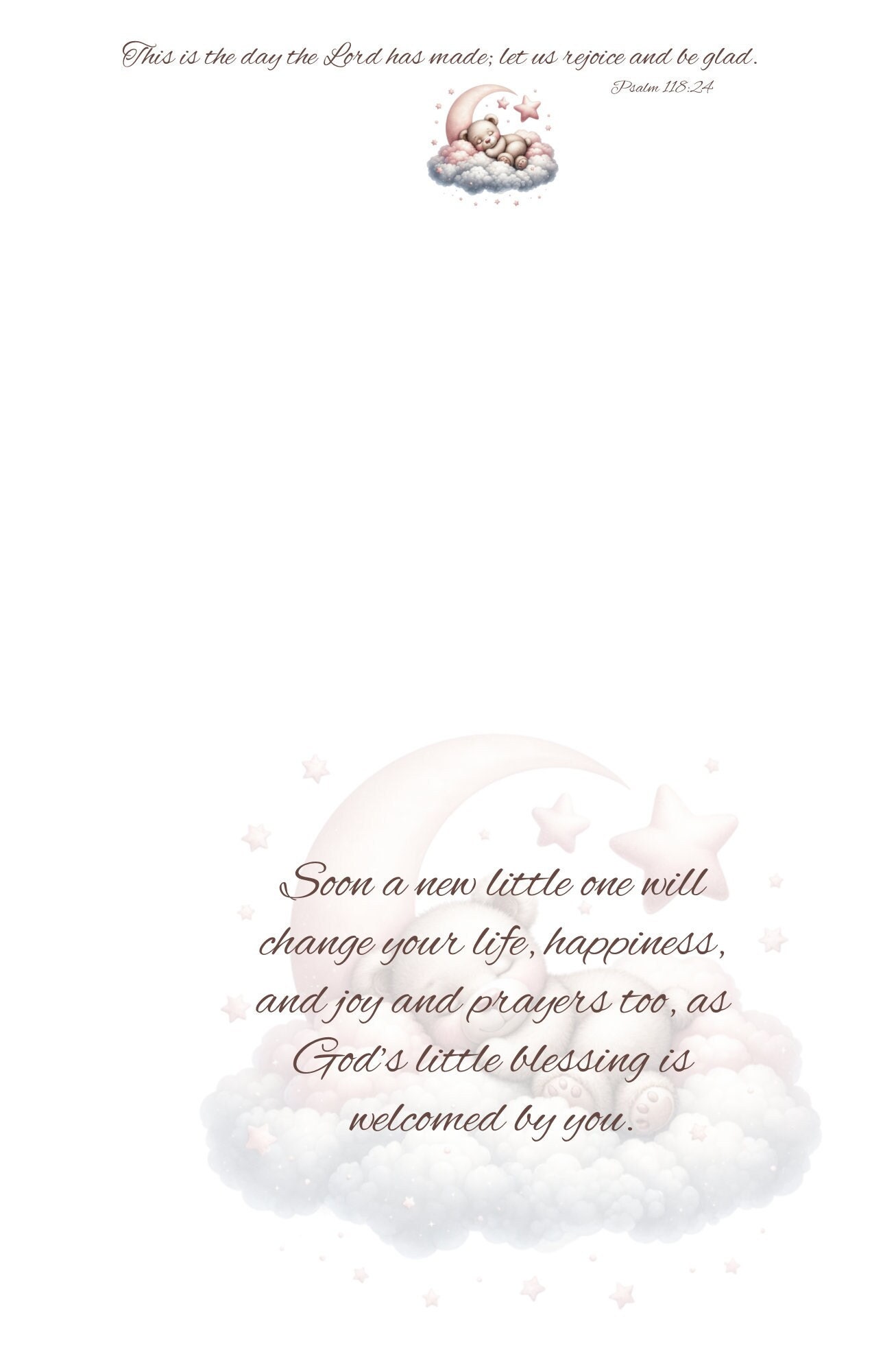 Baby Shower Card, Instant Download, Printable, 4.25x5.5 When Folded ...