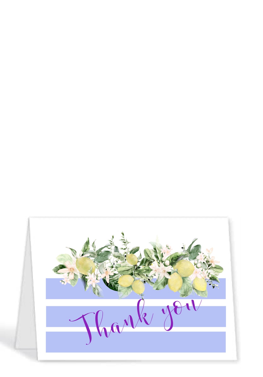 Thank You Card, Thank You, Blank Note Card, Greeting Card, Lemons ...