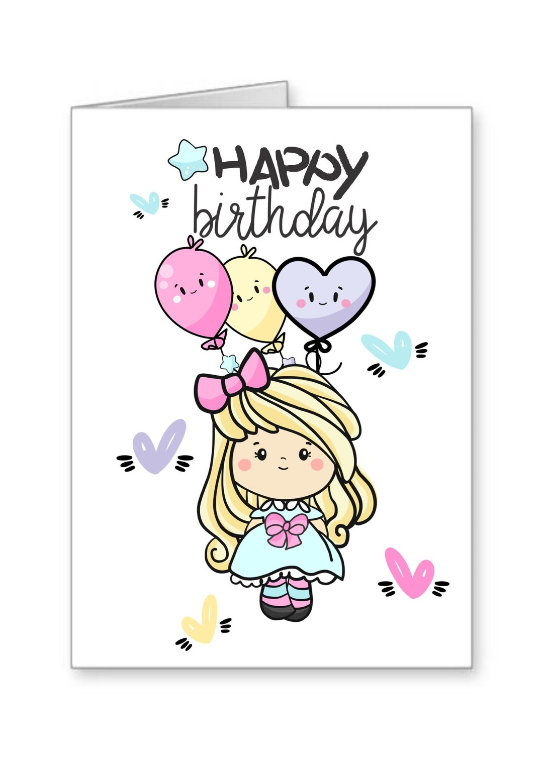 5x7 Happy Birthday, Birthday, Birthday Card,instant Download, Printable ...