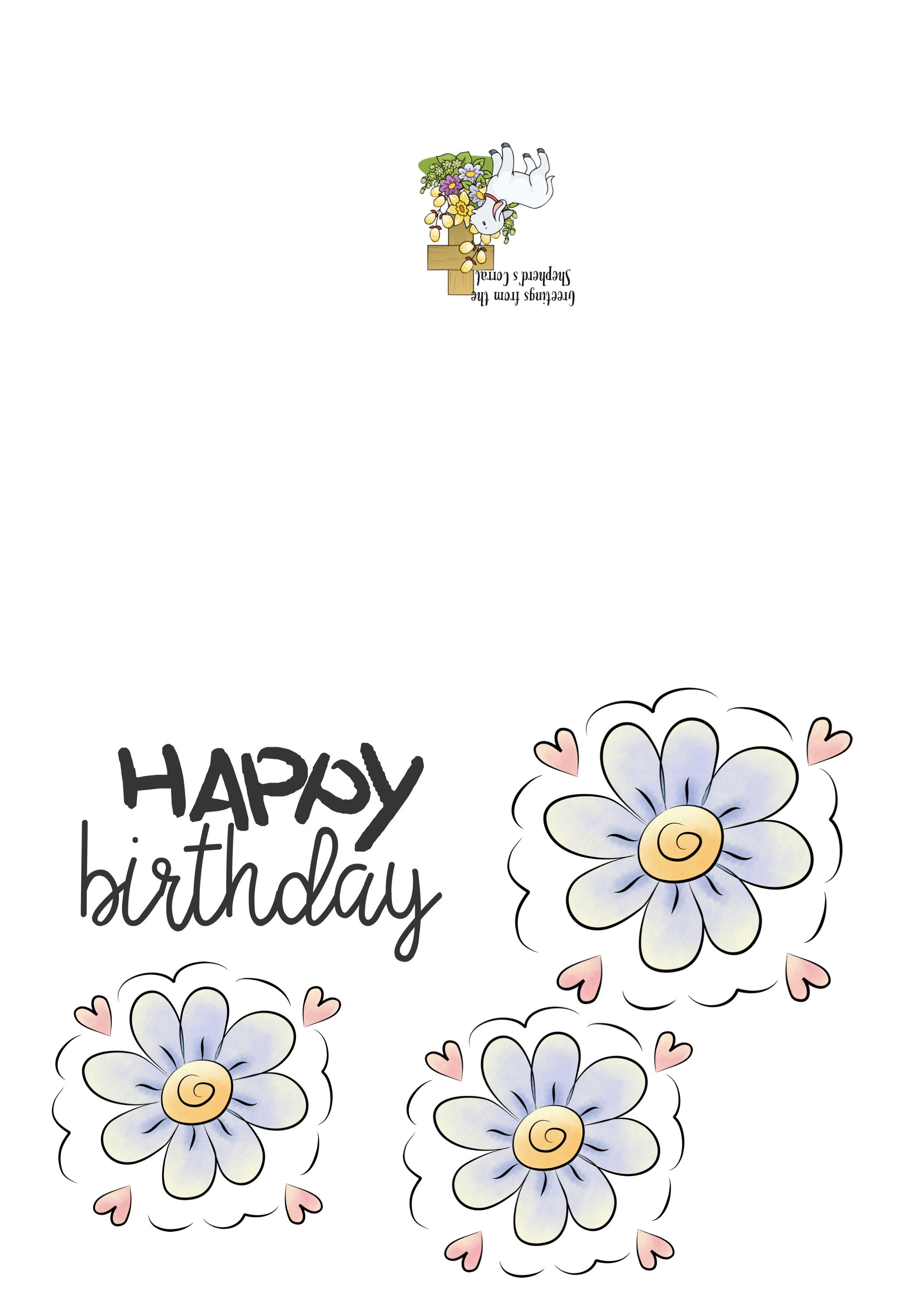 5x7 Birthday Card, Happy Birthday, Flowers, Printable, Digital Card ...