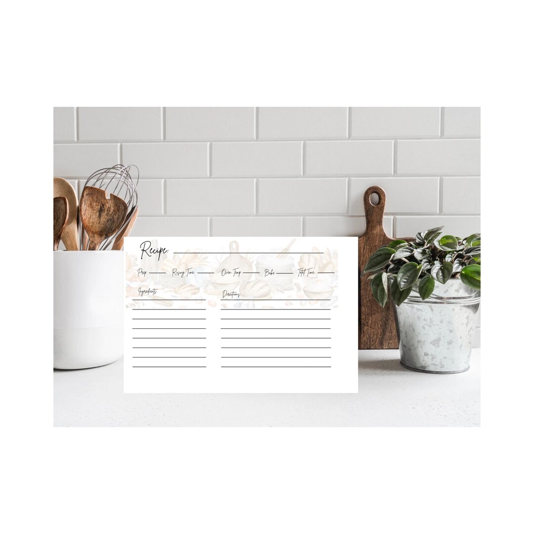 5x7 Bread-themed Recipe Cards – Set of 10 - Etsy