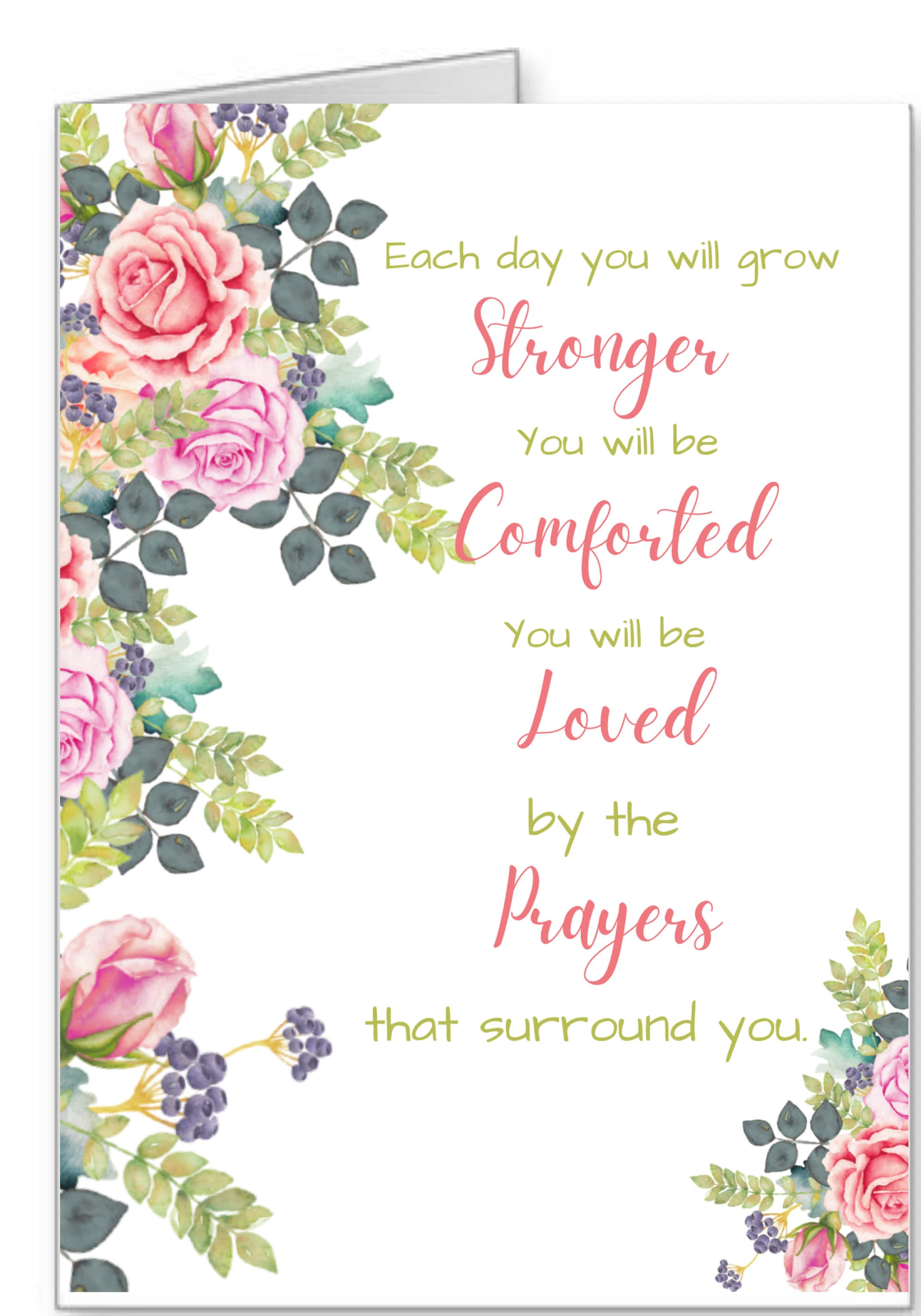 Get Well Card, Greeting Card, Happy Thoughts, - Etsy