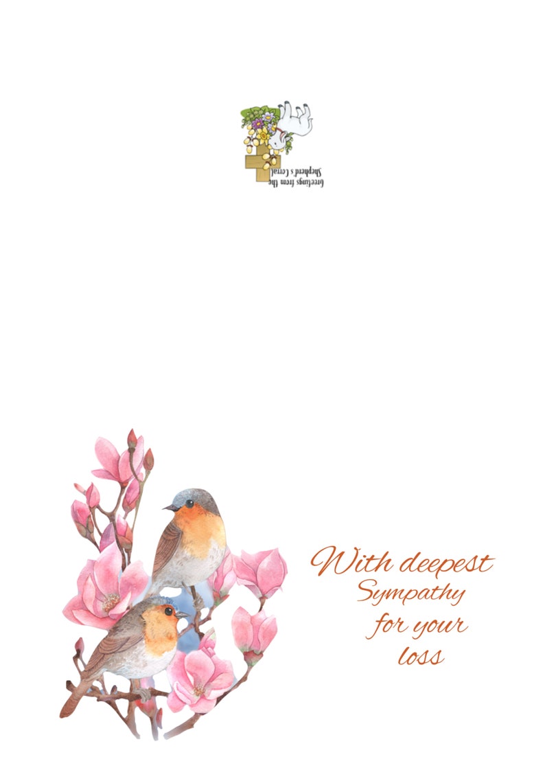 5x7 Sympathy Card, Sympathy, Loss of Loved One, Birds, Instant Download ...