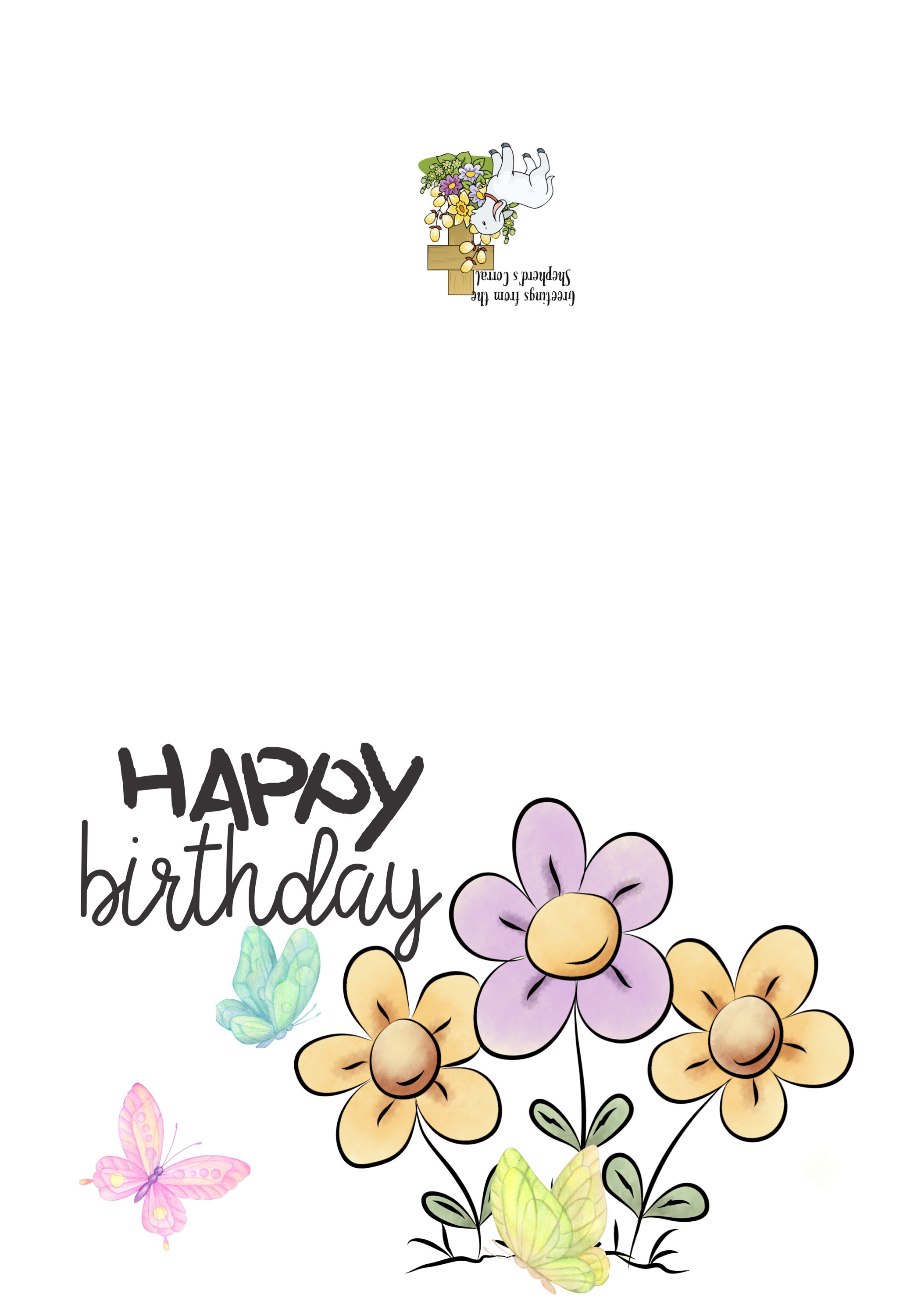 5x7 Birthday Card, Happy Birthday, Birthday, Happy Thoughts, Flowers ...