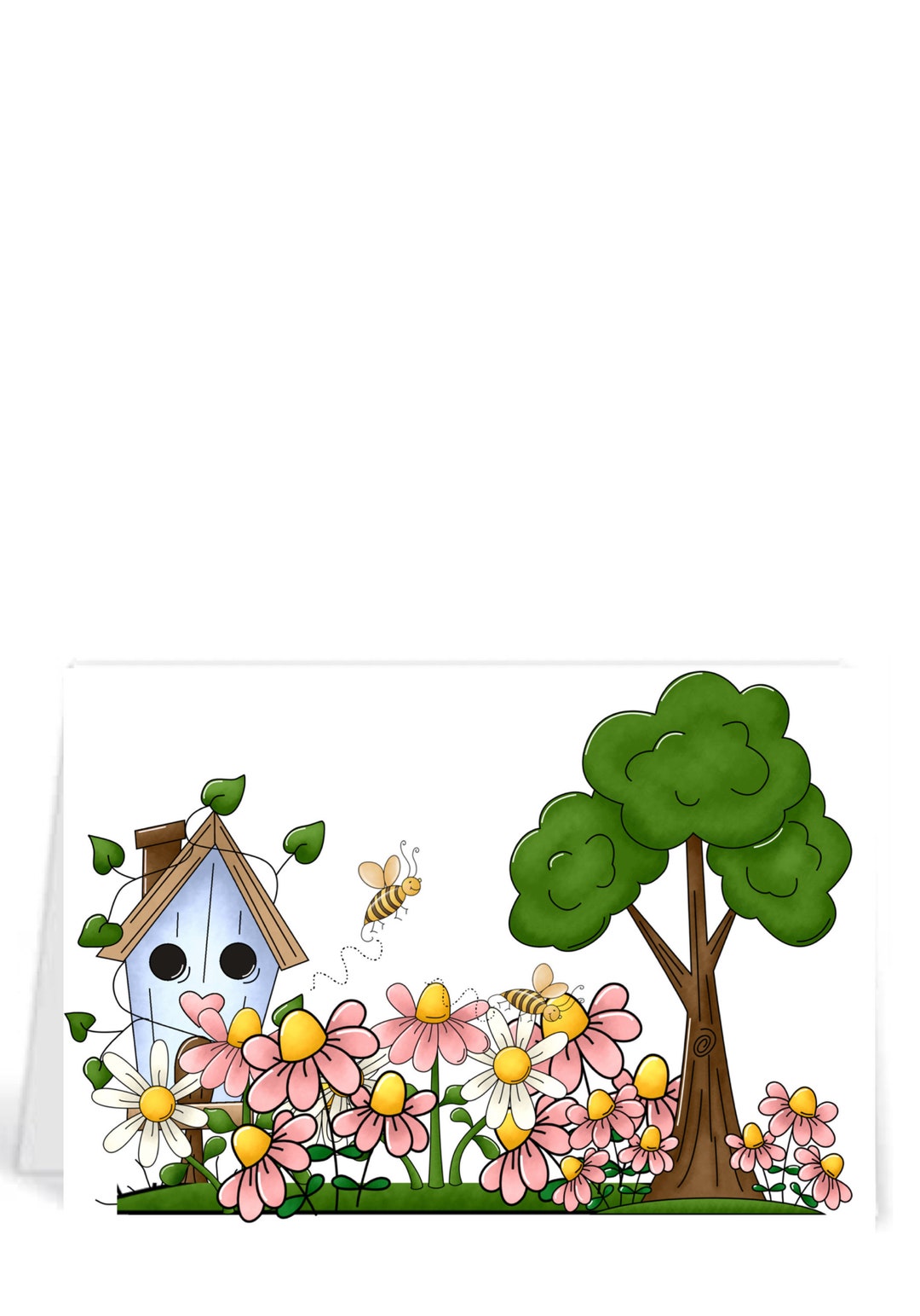 5x7 Blank Note Card, Note Card, Happy Thoughts, Printable, Digital Card ...