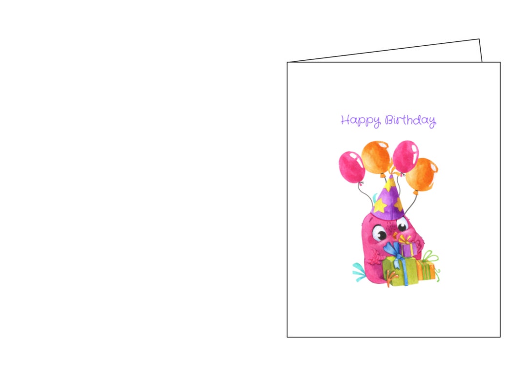 Children’s Card, Children’s Birthday Card, Birthday Card Instant ...