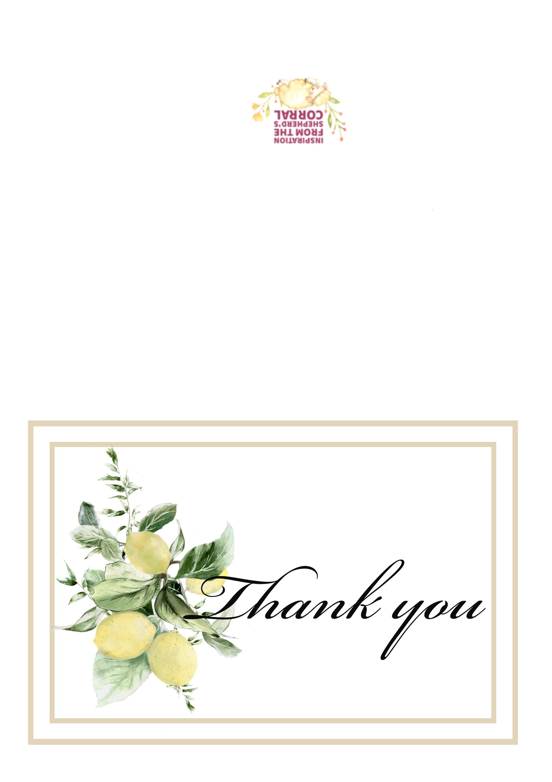 Thank You Card Blank Note Card Printable Instant Download - Etsy