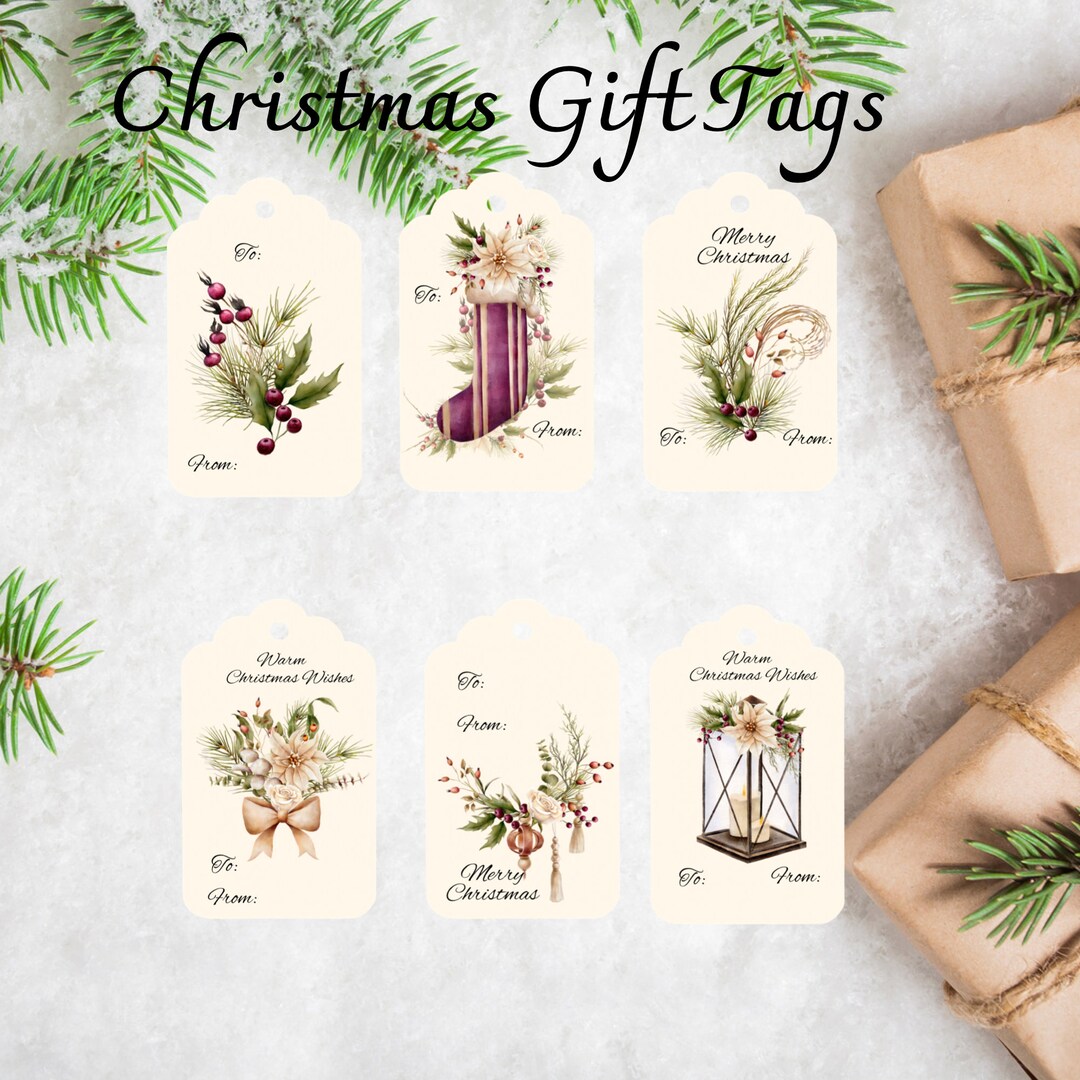 6. 3.5x2 Christmas Gift Tags, Printable, Instant Download - Etsy