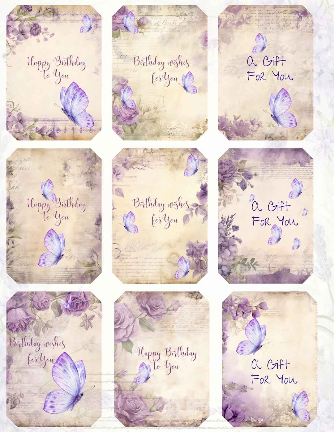 Gift Tags, Lavender, Printable, Instant Download - Etsy