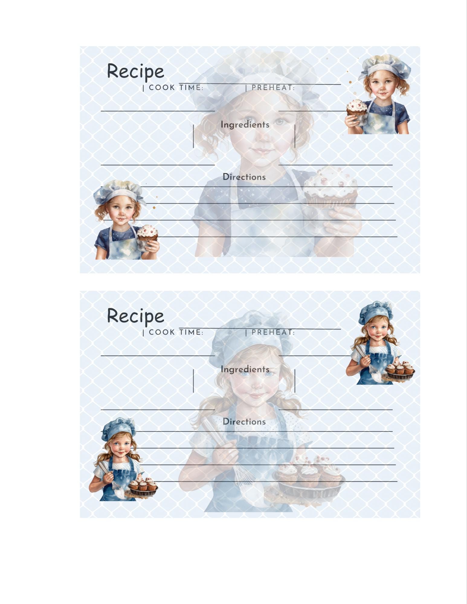 Little Chef's First Recipe Book, 4x 6 Instant Download, Printable - Etsy