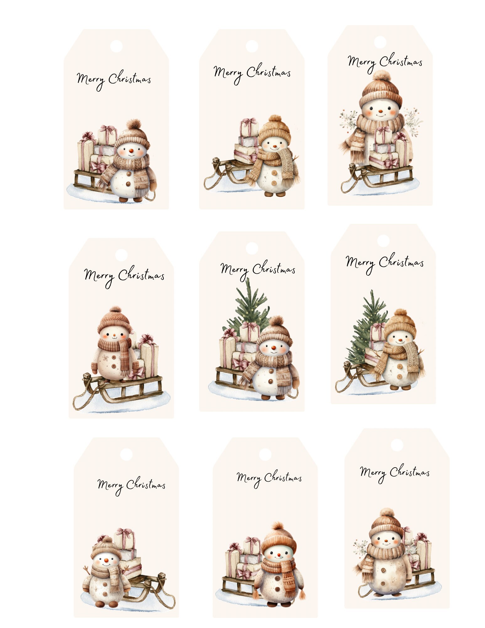 2x3 Christmas Gift Tags 9 Designs - Etsy