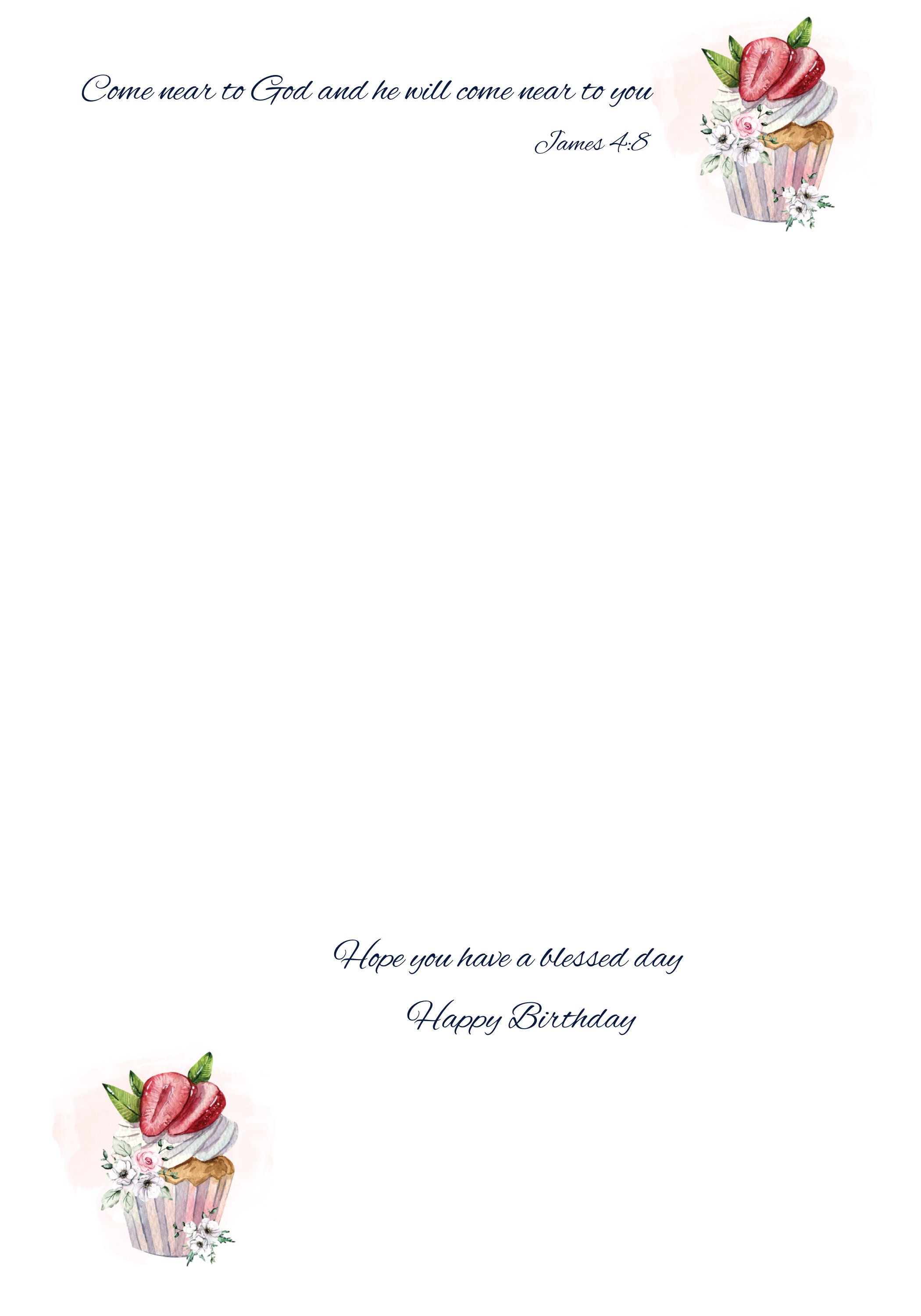 5x7 Happy Birthday Card, Birthday Card, Beach, Greeting Card, Instant ...