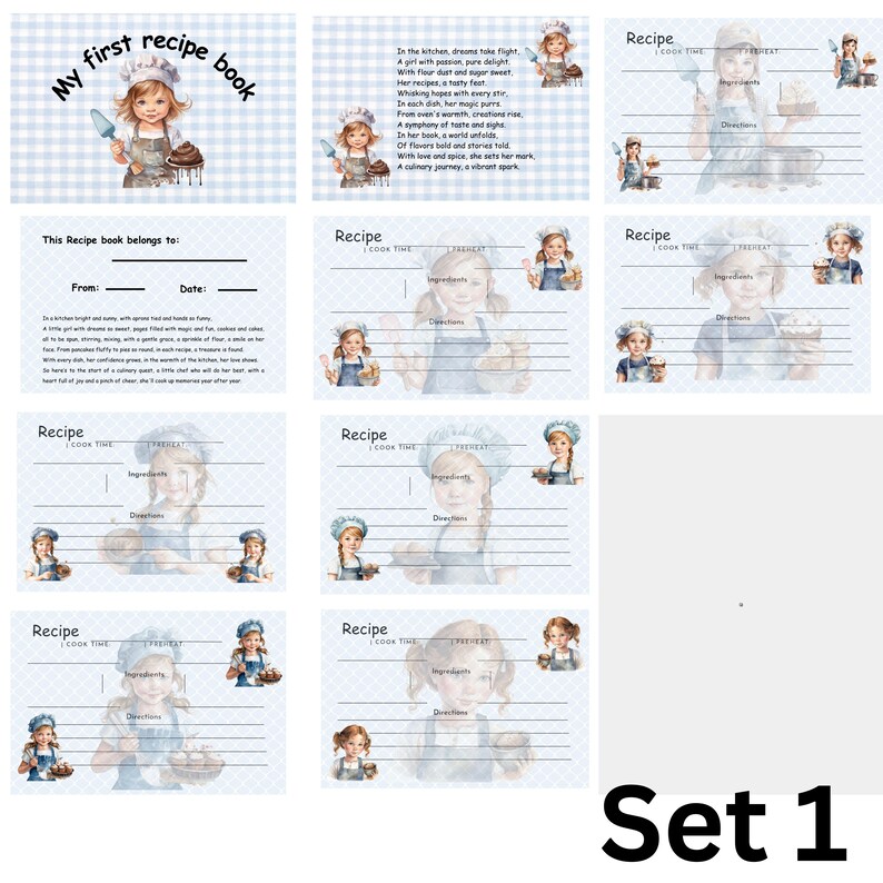 Little Chef's First Recipe Book, 4x 6 Instant Download, Printable - Etsy