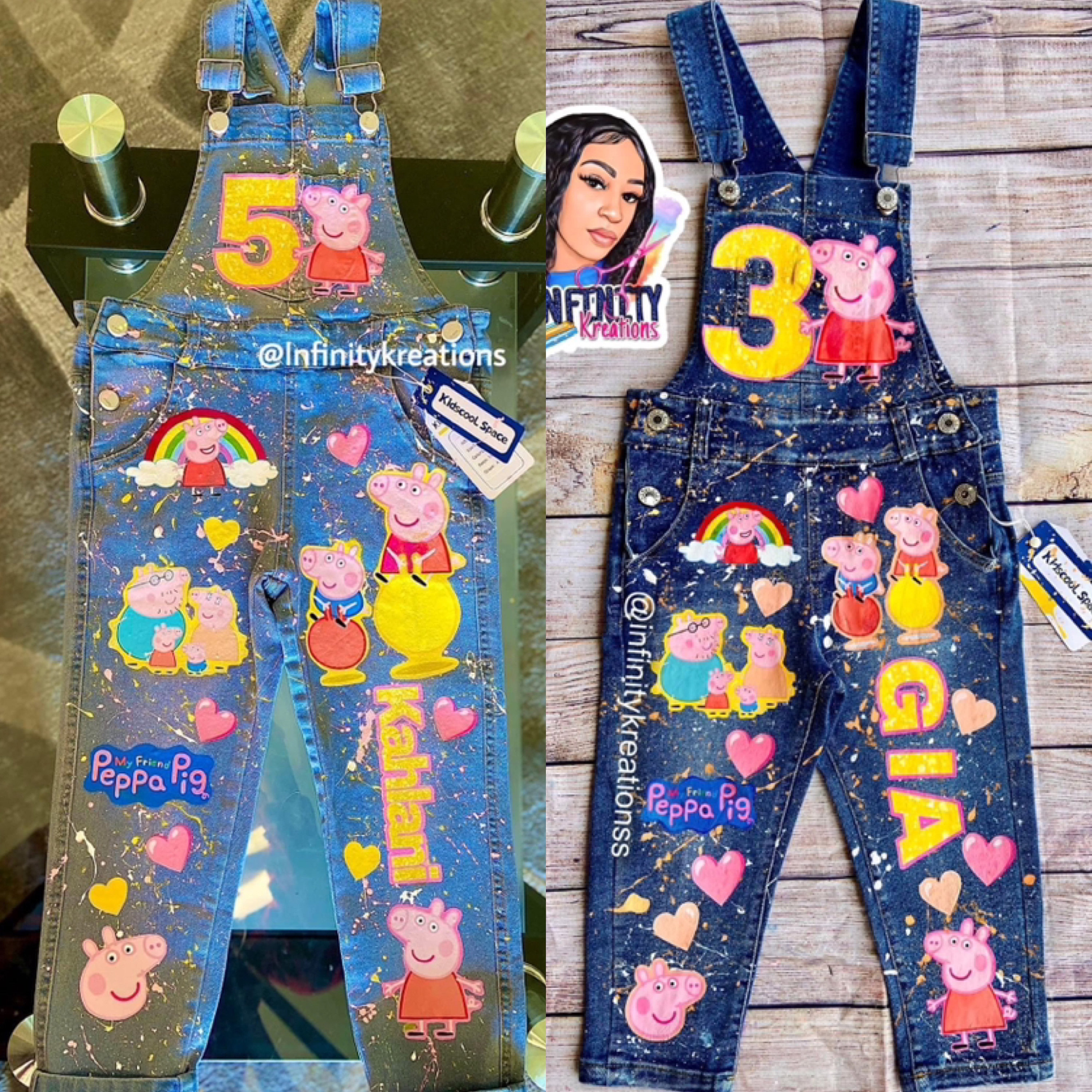 Inspired Birthday Overalls : Peppa Pig Custom Overalls Birthday Custom ...