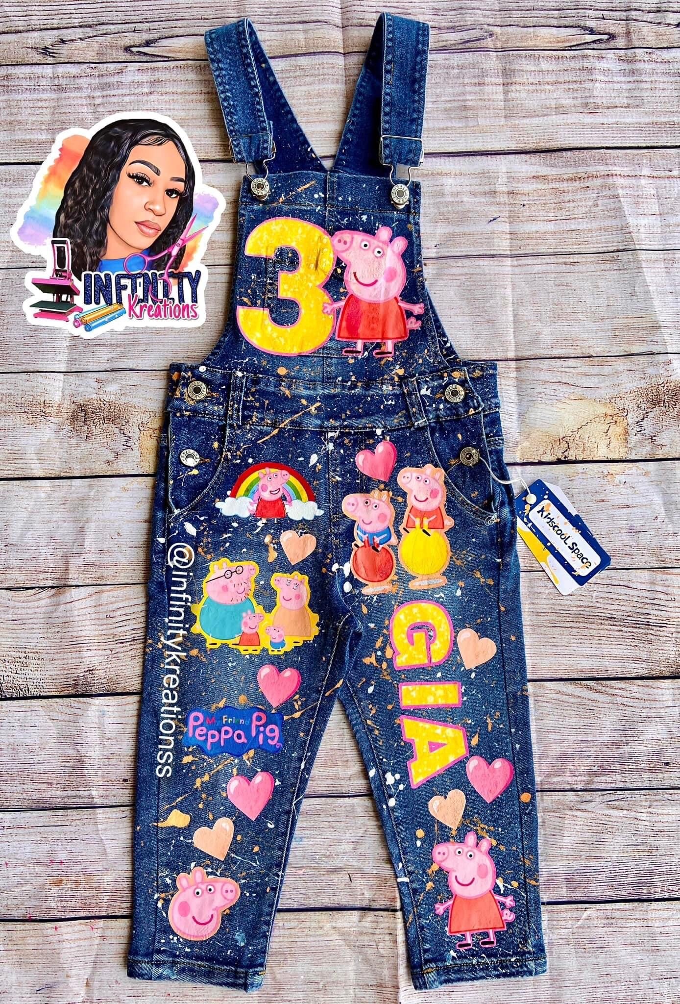Inspired Birthday Overalls : Peppa Pig Custom Overalls Birthday Custom ...